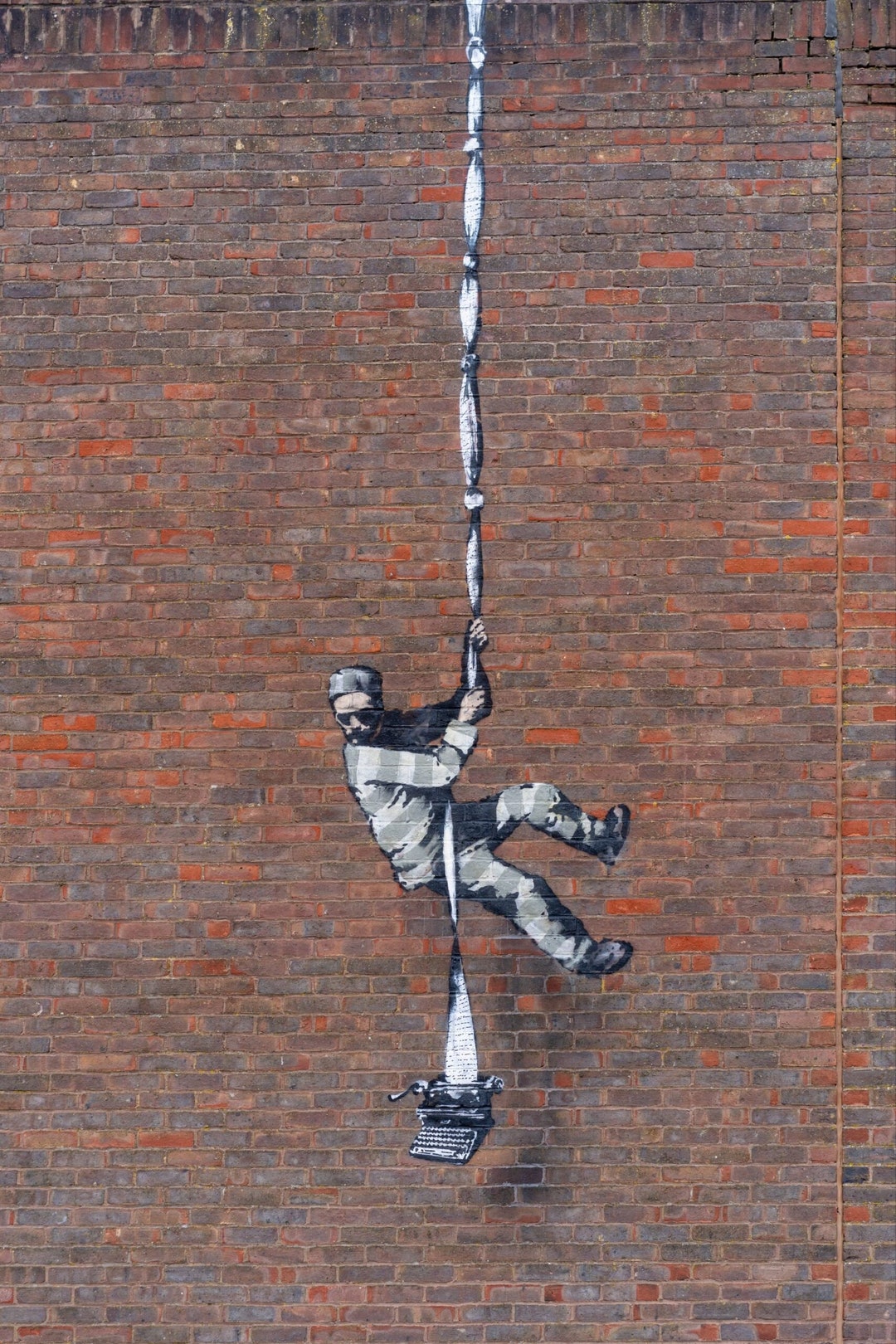 Banksy Prison Escape Mural Art Canvas, Banksy Reading Prison Street Art ...