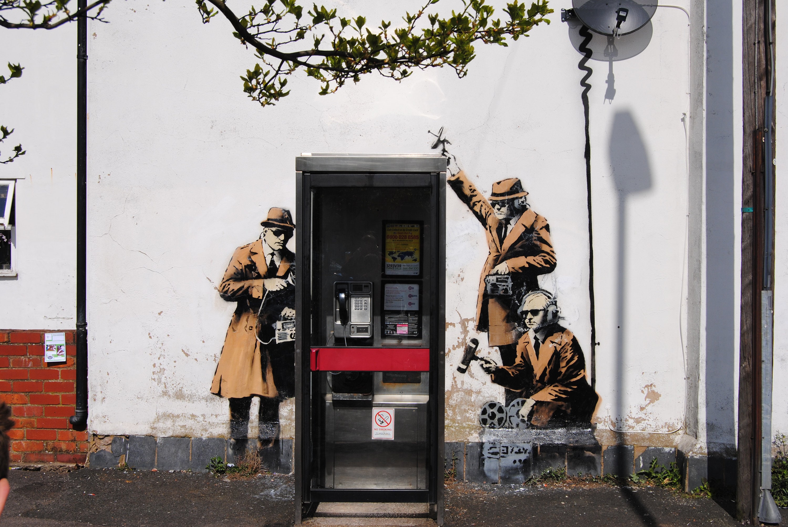 Banksy Cheltenham Telephone Box, Banksy Spies Canvas, Banksy Street Art ...