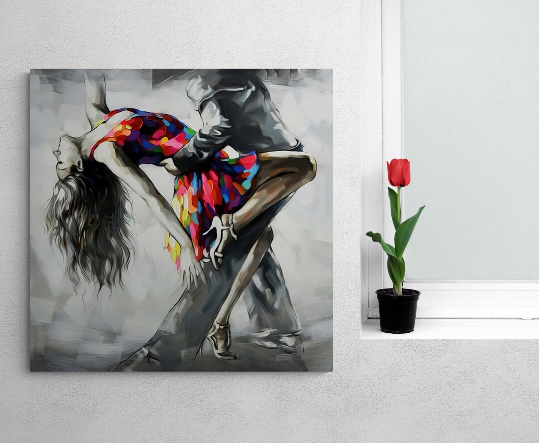 Tango Dancer Couple Modern Wall Decor, Tango Dancing Painting Canvas ...