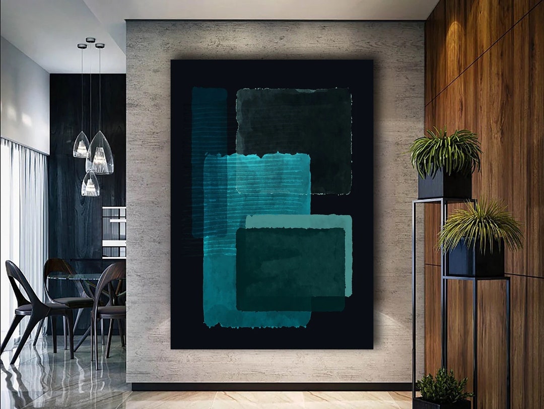 Mark Rothko Black Turquoise Canvas Art, Abstract Canvas Wall Art ...