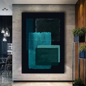 Mark Rothko Black Turquoise Canvas Art, Abstract Canvas Wall Art ...
