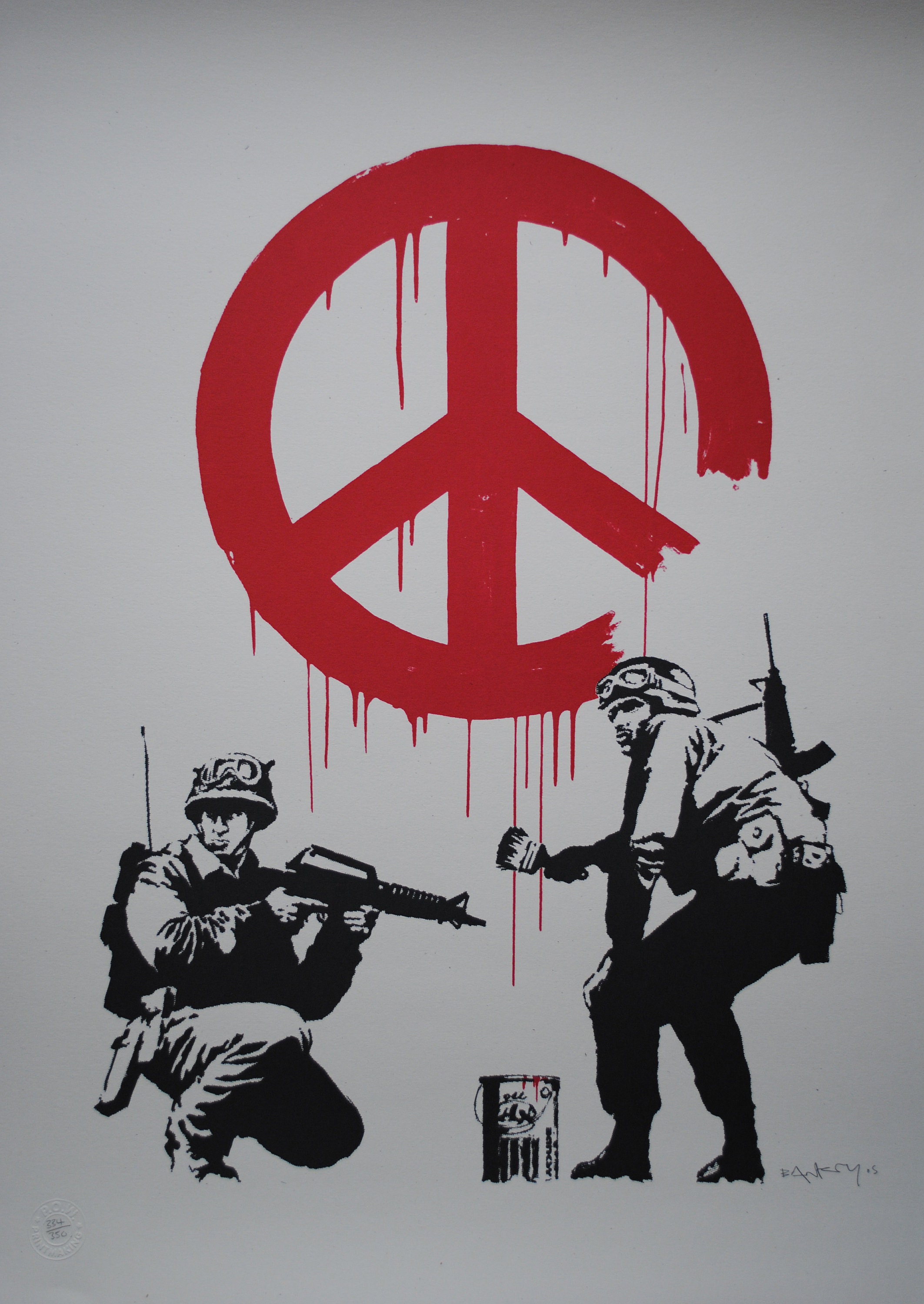 Banksy Peace Soldiers Art Canvas, Banksy Street Art,famous Graffiti Art ...