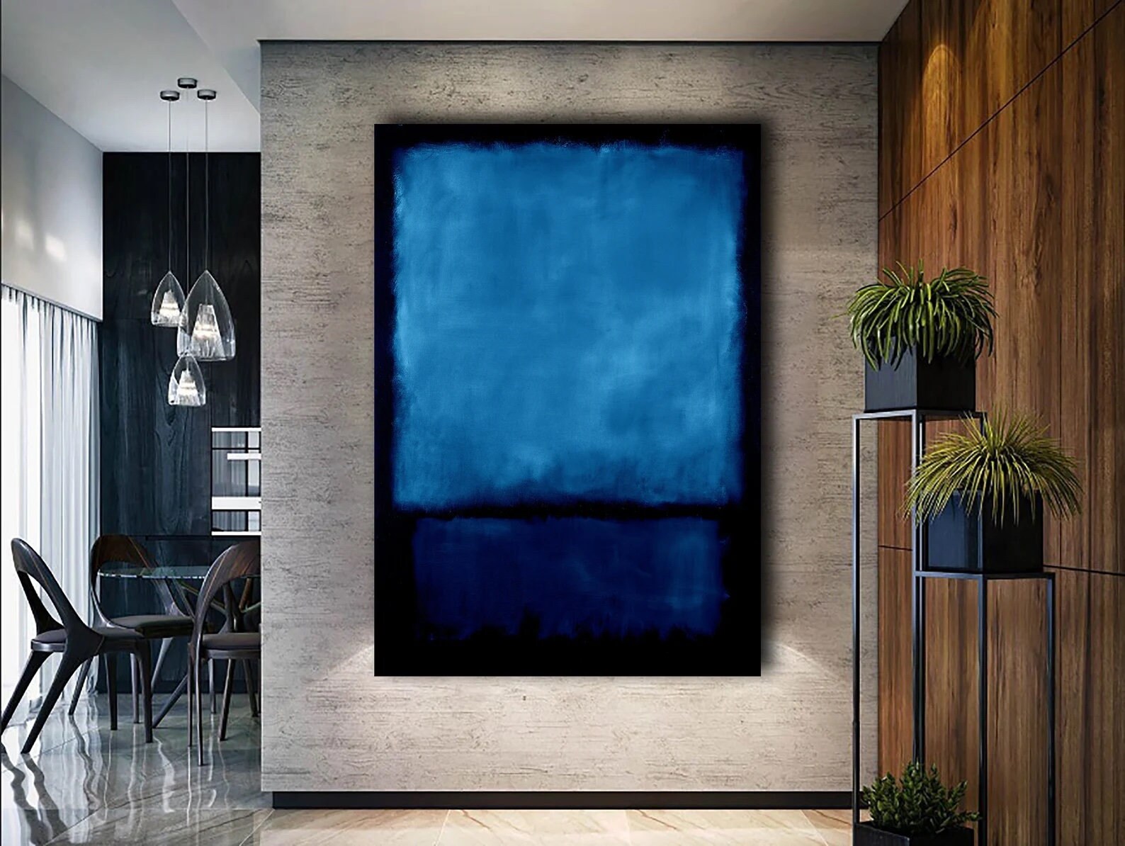 Mark Rothko Blue ,black Canvas Art, Abstract Canvas Wall Art,minimalism ...