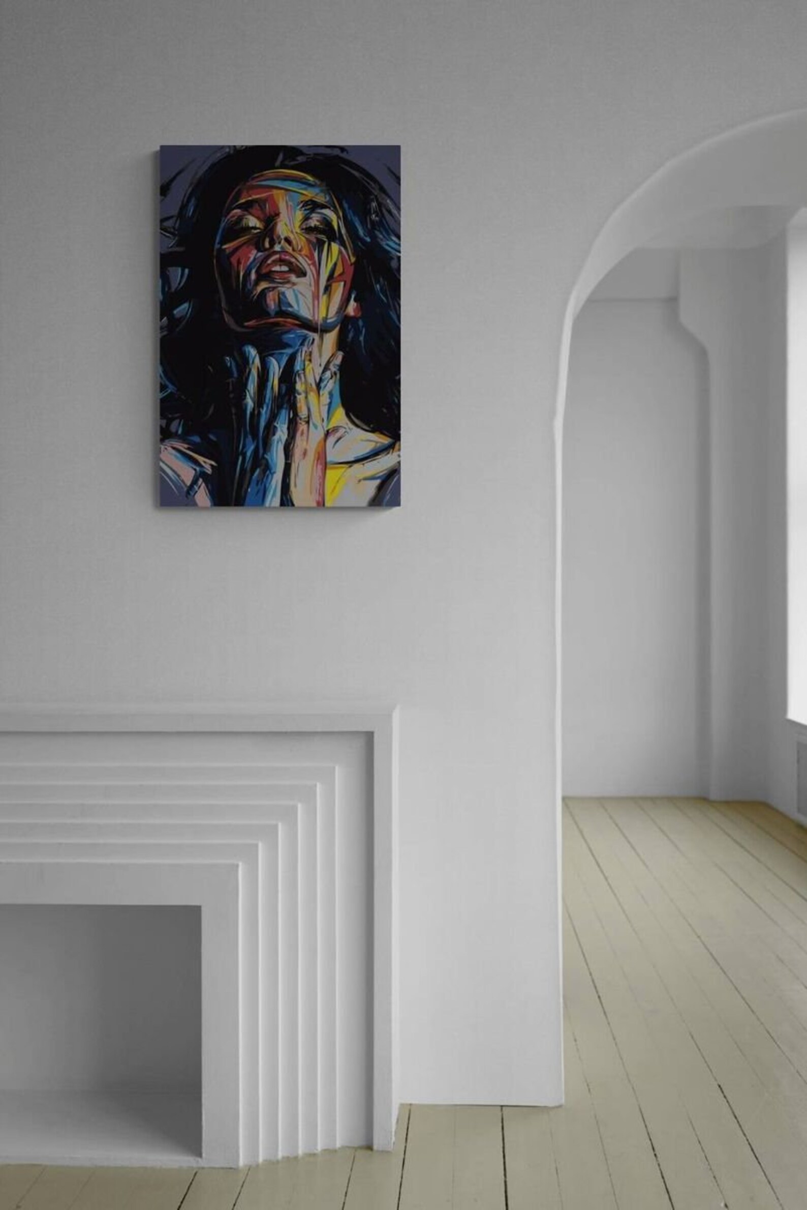 Colourful Lady Wall Art Canvas Painting Women Picture wall - Etsy