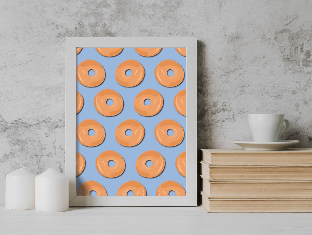 New York Bagels Art Print - Printable Digital Download Wall Poster ...
