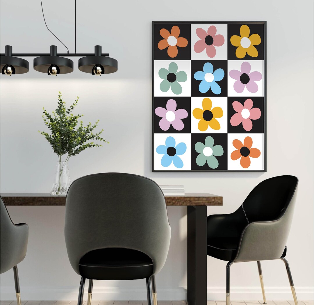Colorful Flower Wall Print - Printable Digital Download Wall Poster ...