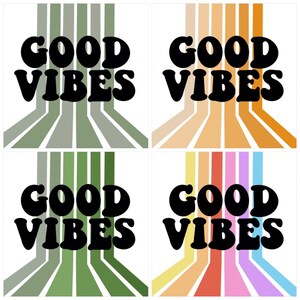 15 combinación de colores SVG Good Vibes, Arco Iris, Pegatinas, plancha ...