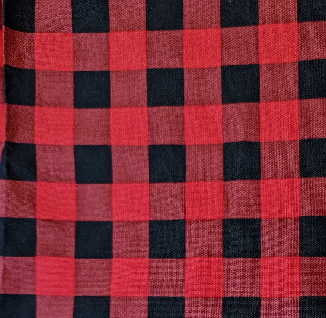 Red and Black Buffalo Check Cotton Fabric by the Yard - Etsy