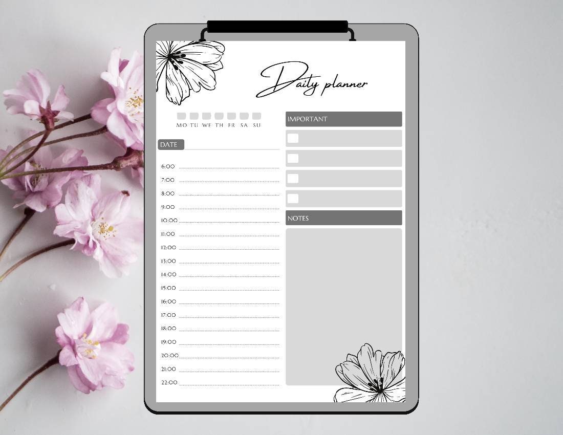 Printable Daily Planner PDF Digital Download A4 Size - Etsy