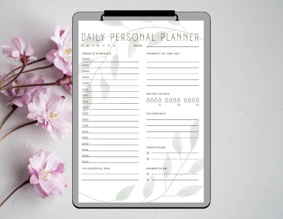 Printable Daily Planner PDF Digital Download A4 Size - Etsy