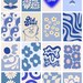 Blue Preppy Wall Collage, Gallery Wall Art Set, Dorm Room Aesthetic ...