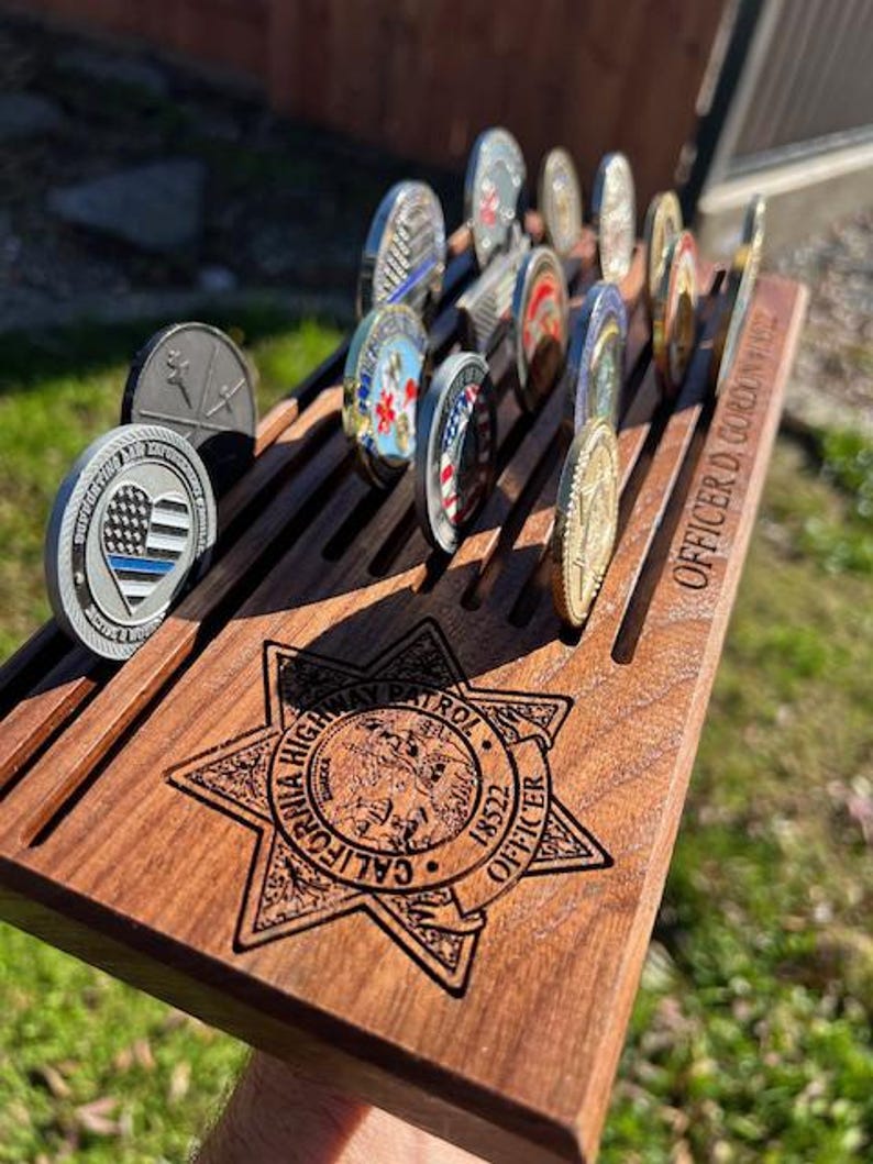 California Highway Patrol Personalized Challenge Coin Display Holder ...
