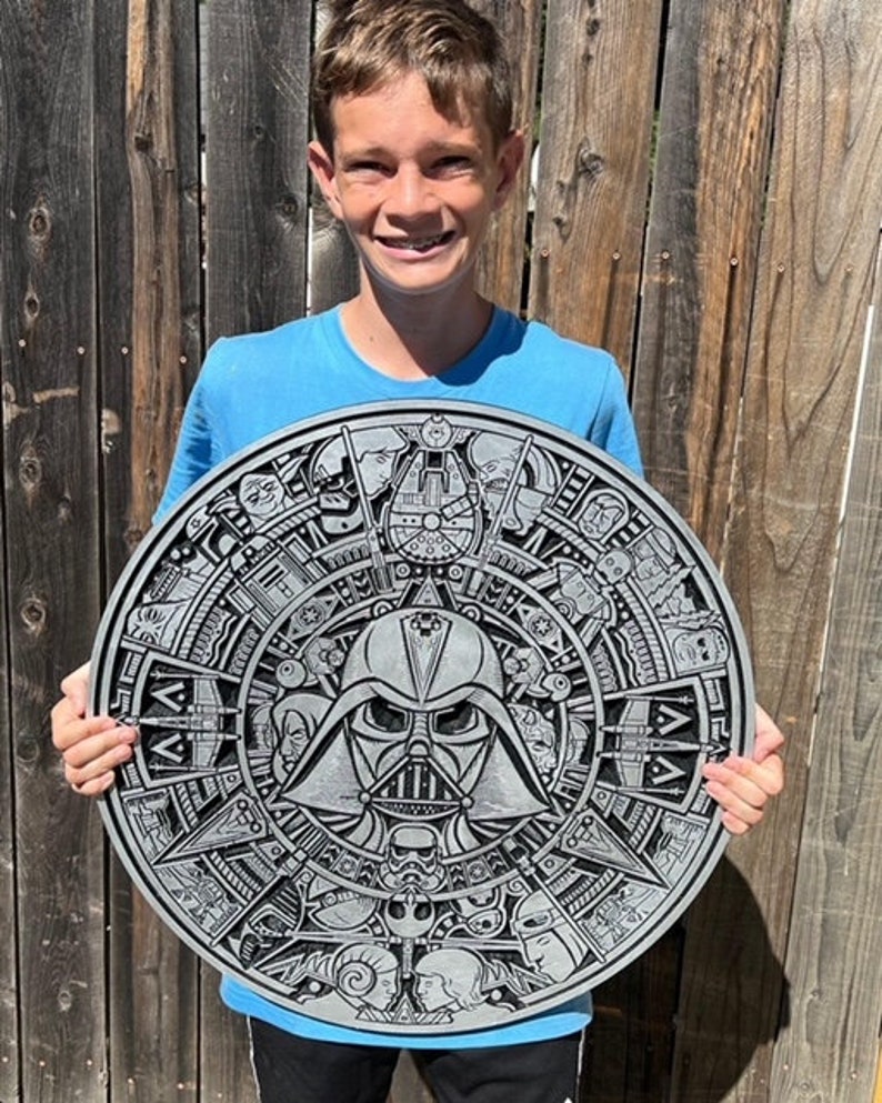 Star Wars Wall Decor Aztec Calendar. Man Cave, Movie Room, Game Room - Etsy