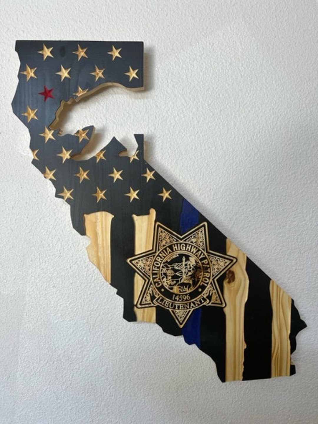 California Highway Patrol State Thin Blue Line Flag Wall - Etsy