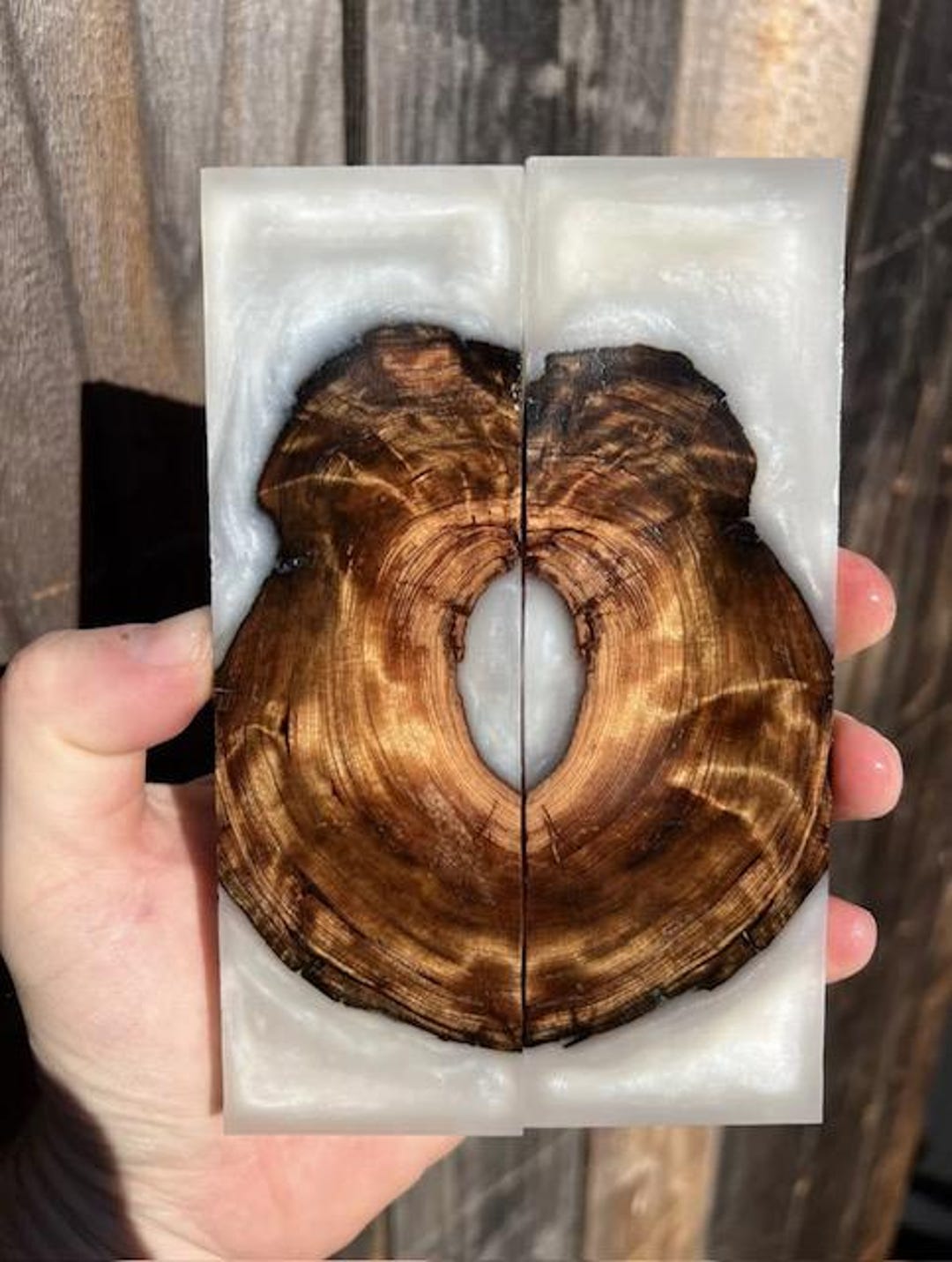 Stabilized Driftwood Knot Hybrid Resin Knife Scales - Etsy