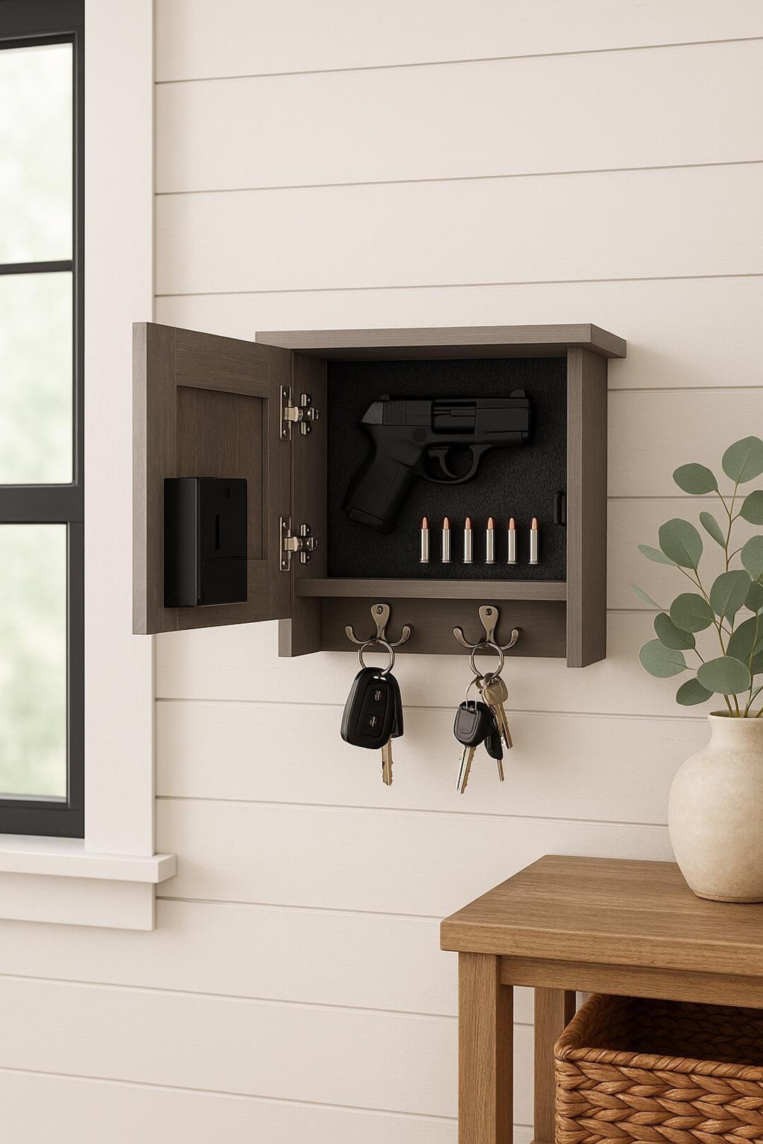 Hidden Wall Shelf Safe / Concealed Gun & Key Storage / Concealment Self ...