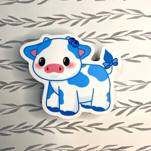 Blueberry Cow Cute Waterproof Vinyl Sticker Journal, Laptop, Water ...