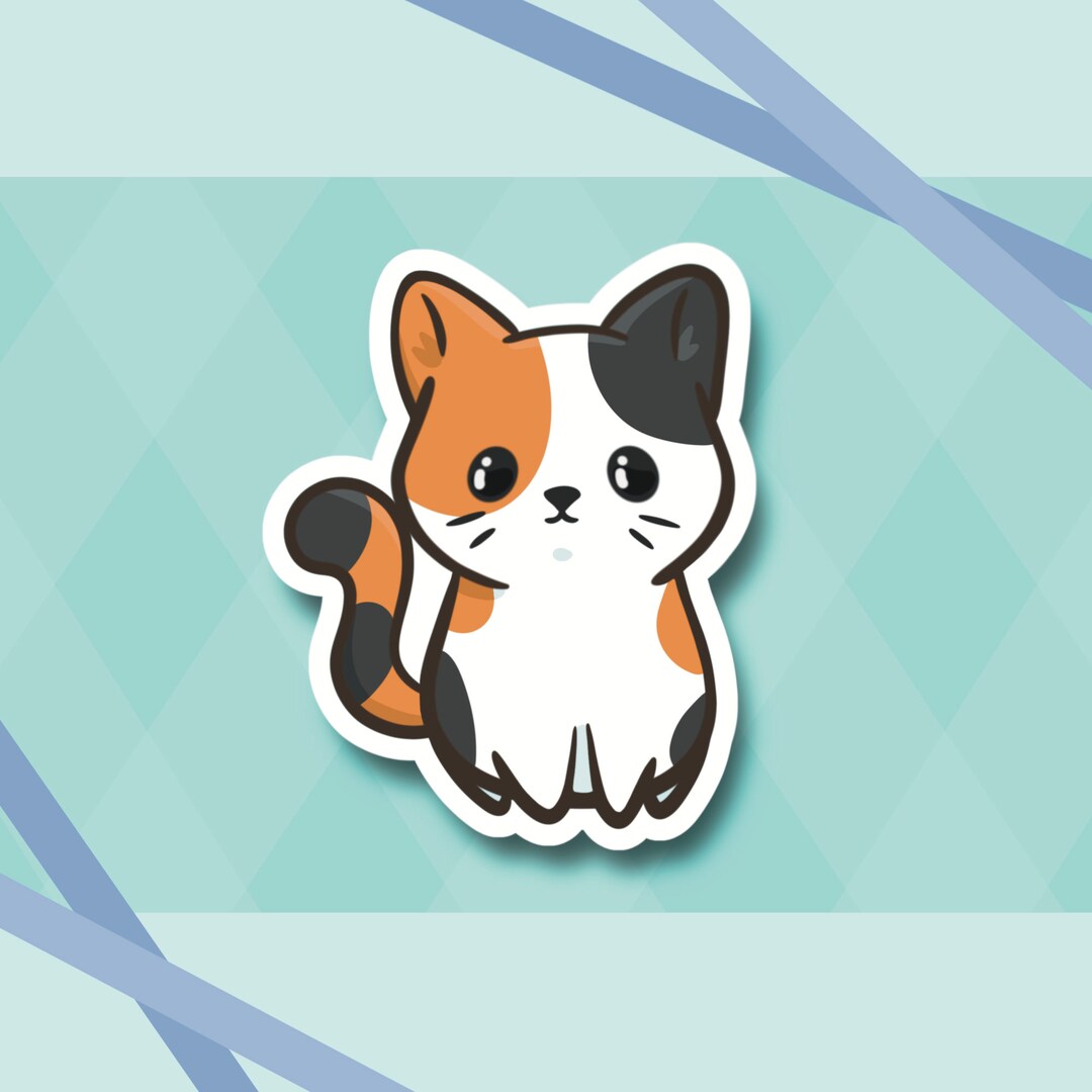Calico Cat Shorthair Cute Vinyl Sticker Gift Collectable - Etsy