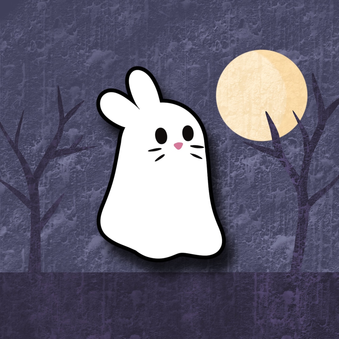 Ghost Bunny Cute Waterproof Glossy Vinyl Sticker Journal - Etsy