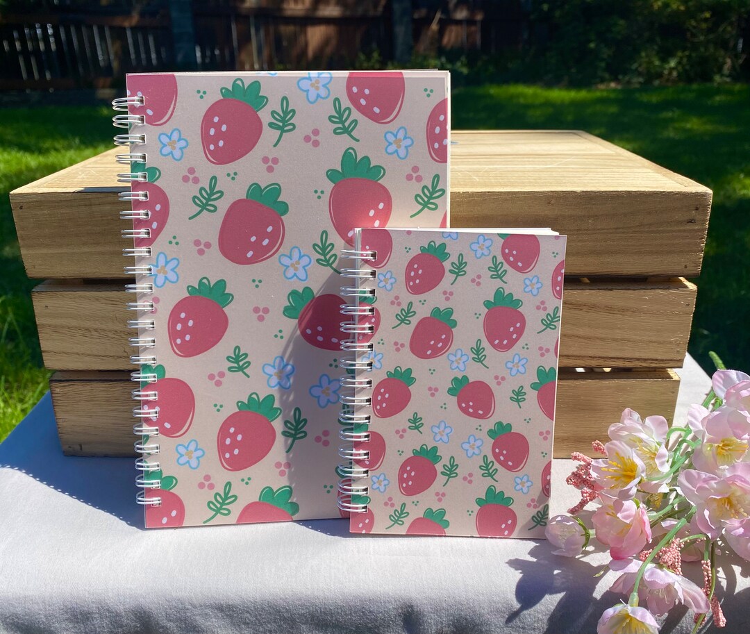 Cute Strawberry Spiral-bound Notebook (200 Pages / 100 Sheets ...