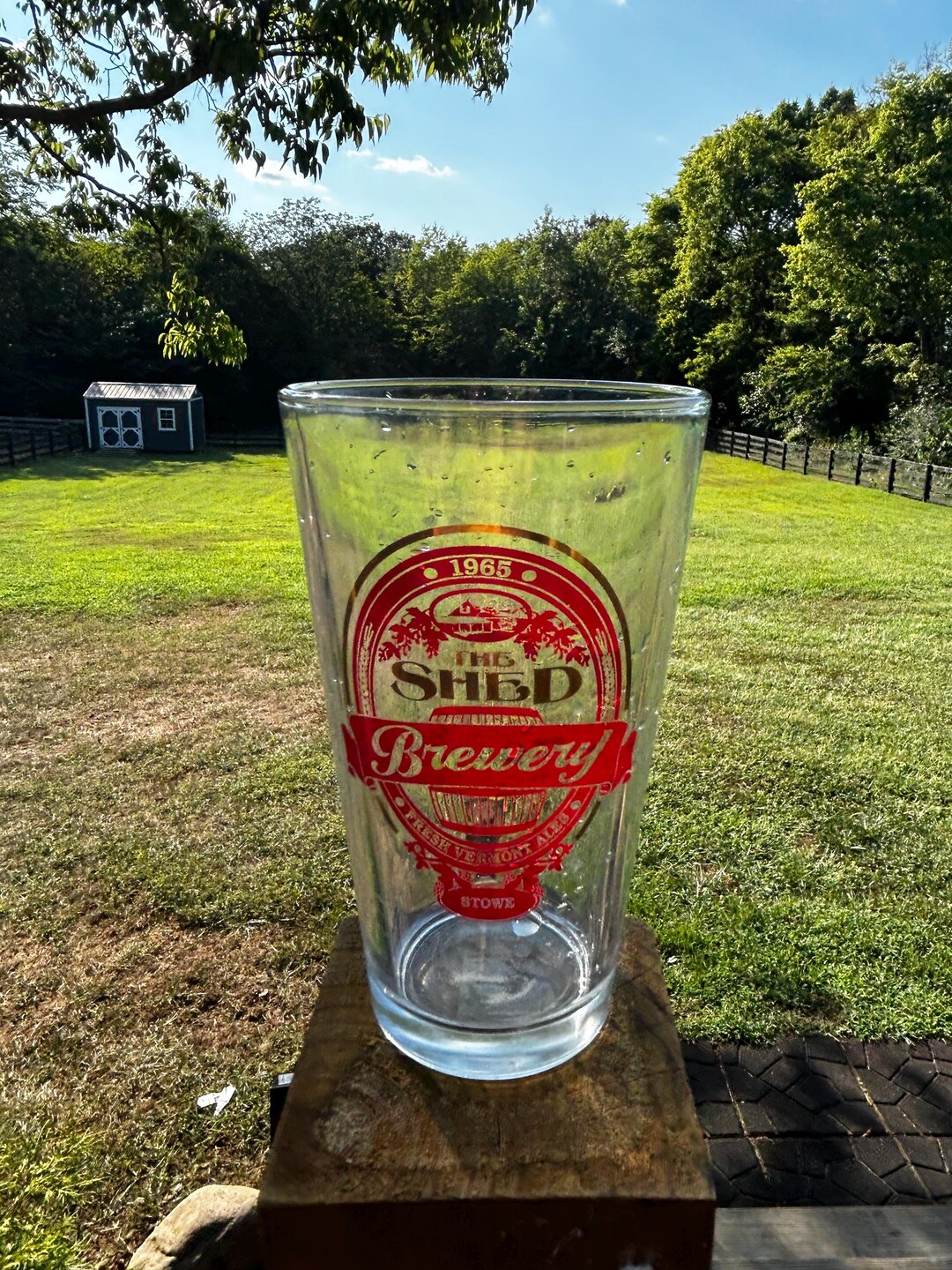 The Shed Brewery 12 Ounce Beer Drinking Glass - Etsy