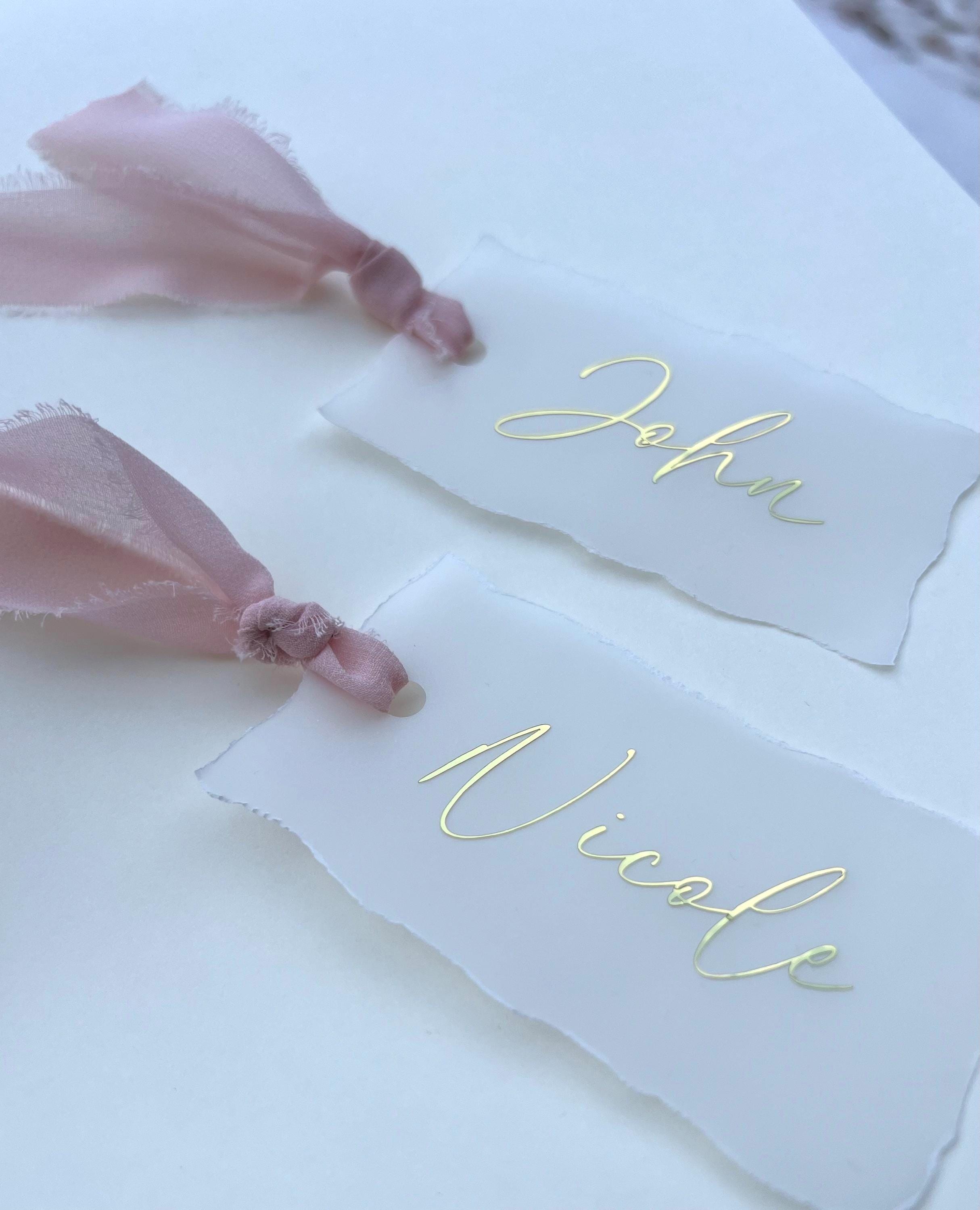 Vellum Place Card Name Card Table Setting Wedding Bridal Shower Party ...
