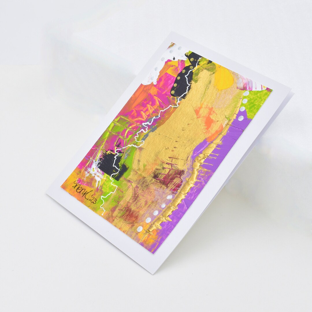 Note Card, Hand Painted Note Card, All Occasion Card, Abstract Painting ...