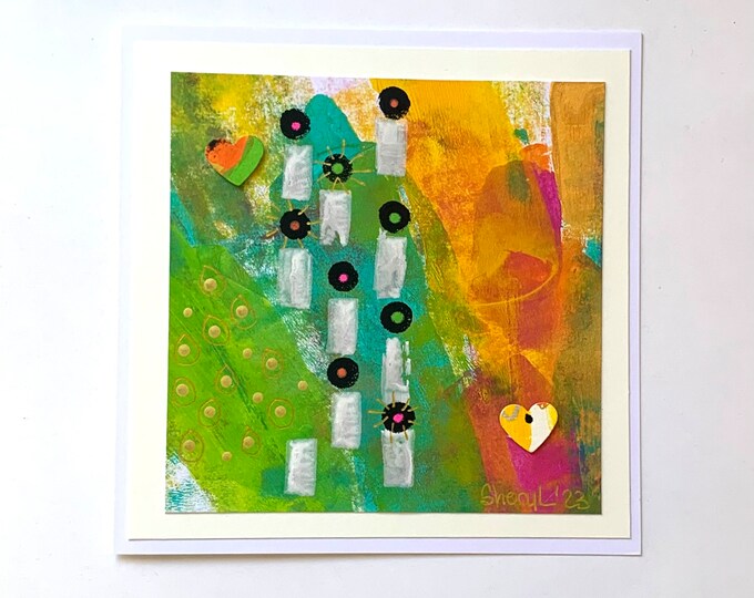 Hand Painted Card, Handmade Card, Heart Card, Graffiti Card, Street Art ...