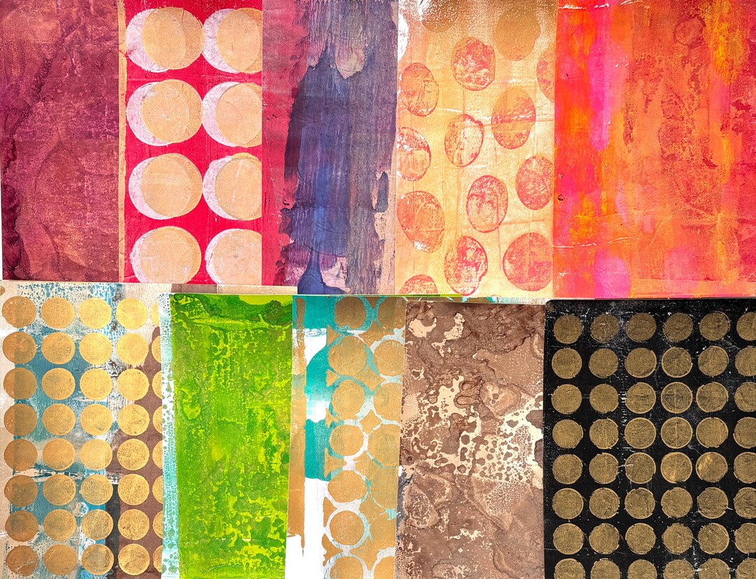 Hand Painted Collage Paper Pack, Ephemera Paper, Fodder Paper ...