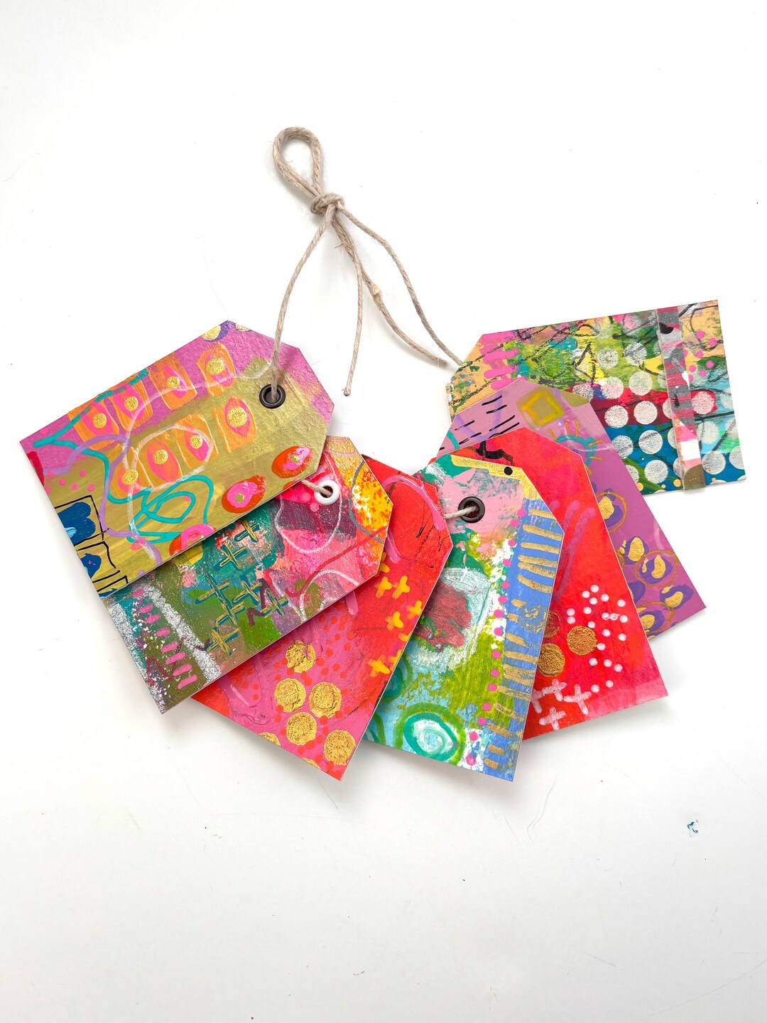 Hand Painted Gift Tags, Set of 7, Original Art - Etsy