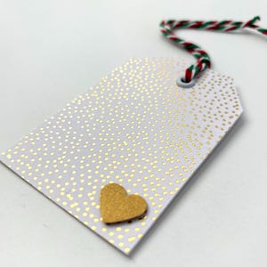 Handmade Christmas Gift Tags, 3D Heart Embellishments, Set of 6 - Etsy