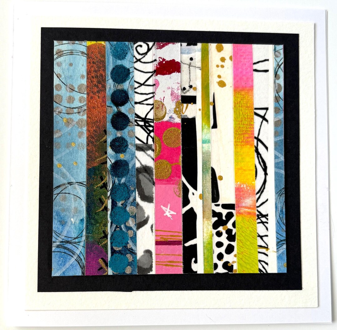 Hand Painted Card, Note Card, Birthday Card, Abstract Card, Original ...