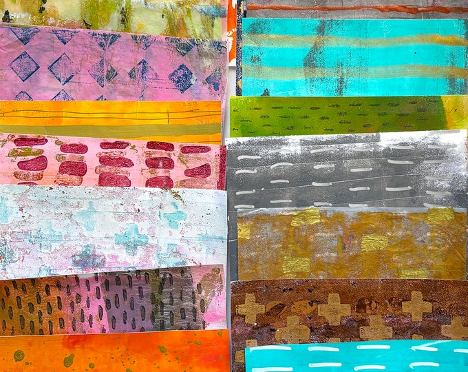 Collage Sheets, Hand Painted Collage Papers, Mixed Media Collage, Art ...