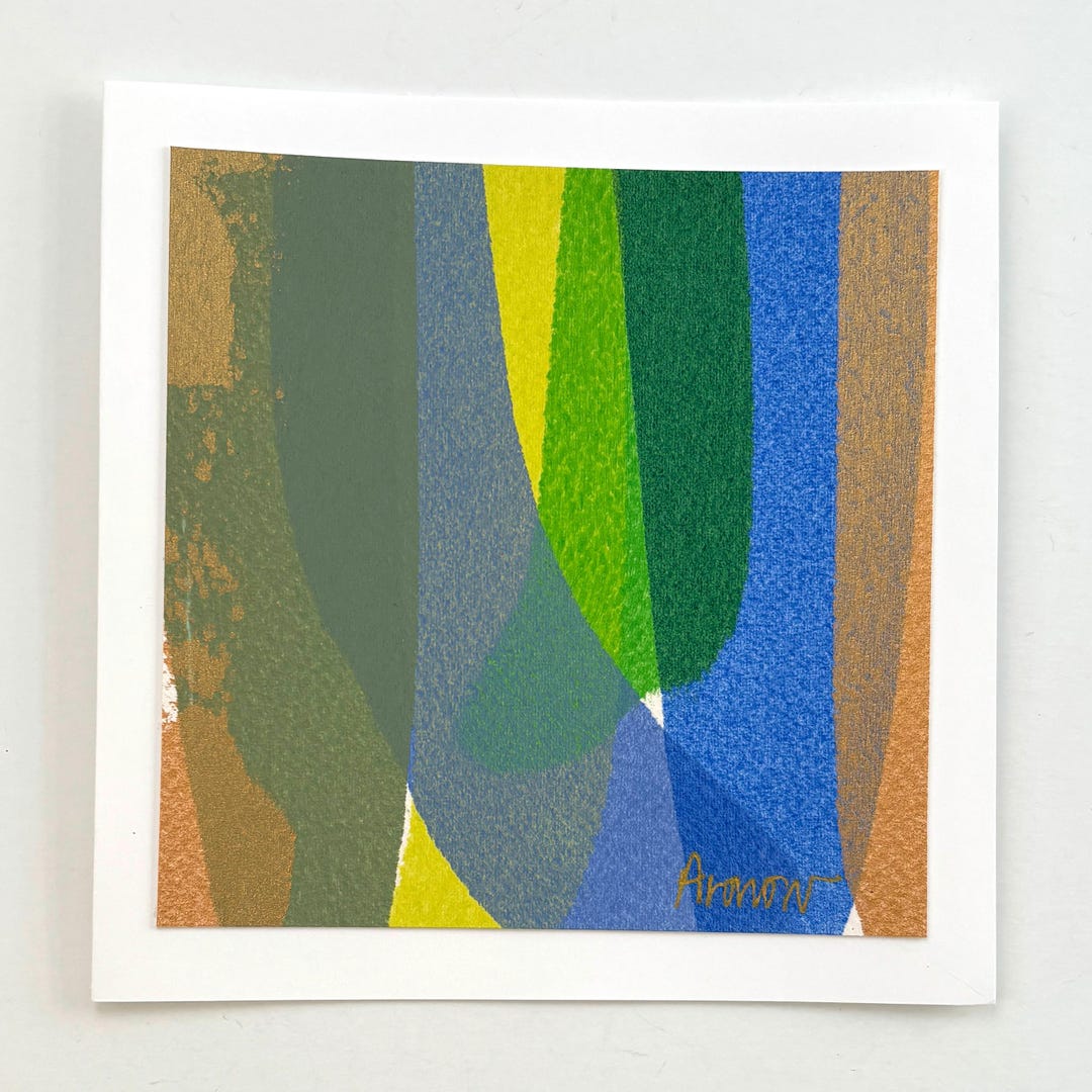 Hand Painted Acrylic Greeting Card, Modern Abstract Art - Etsy