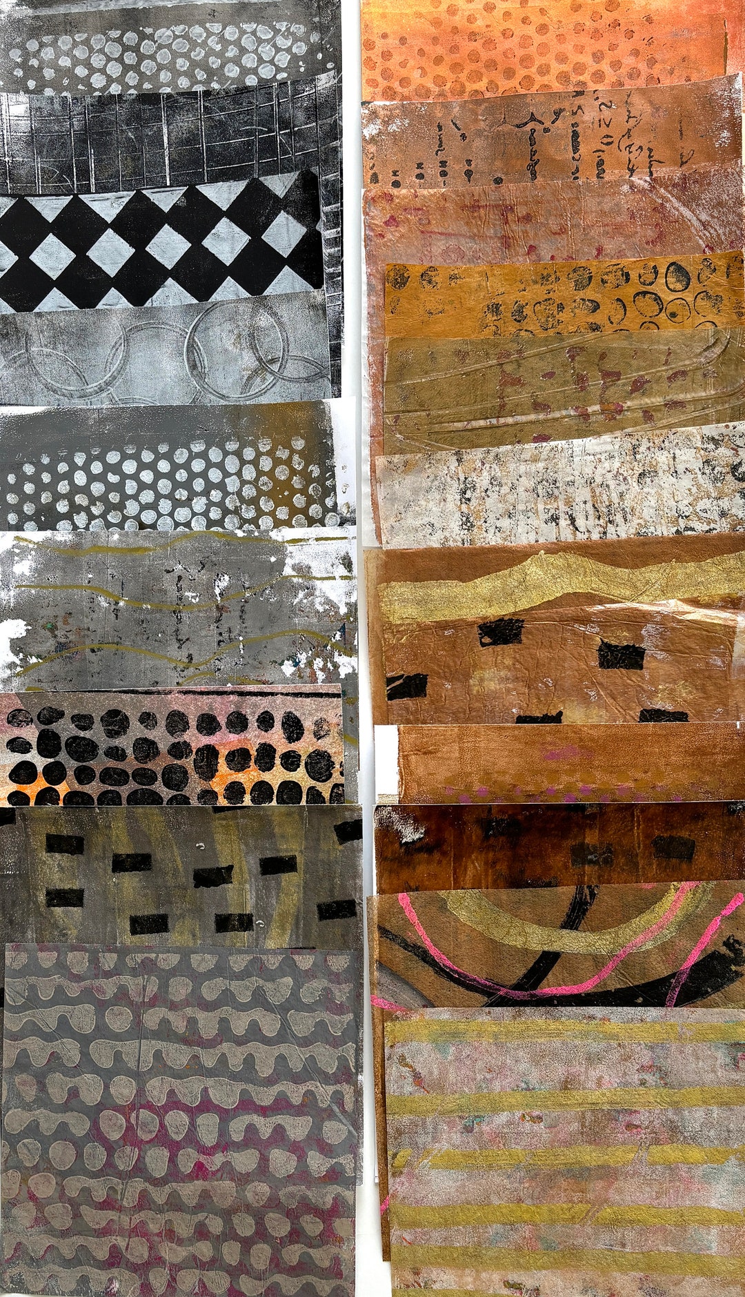 Hand Painted Collage Papers, Mixed Media Collage Papers, Junk Journals ...