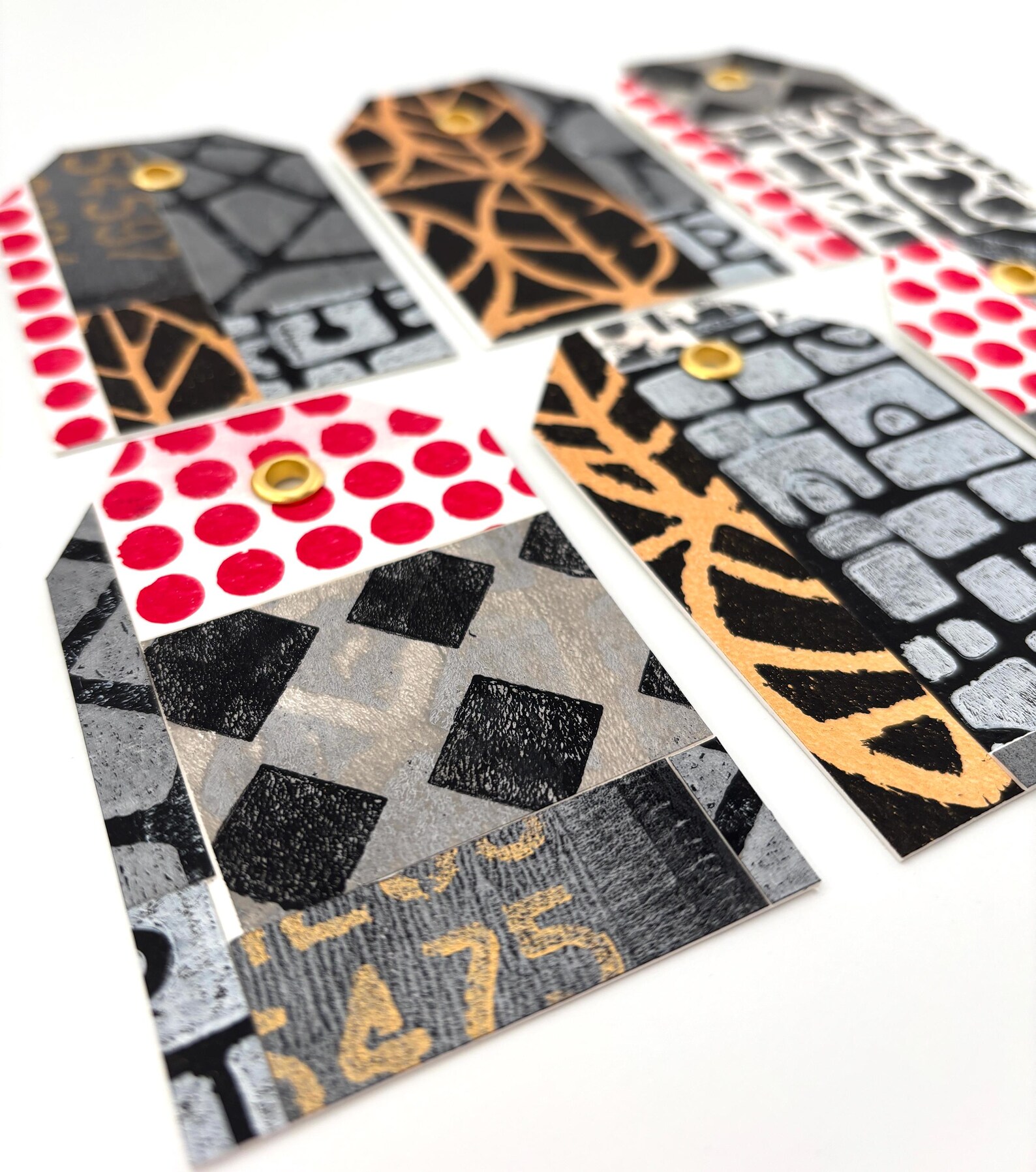 Hand Painted Gift Tags, Mixed Media Art, Set of 6 - Etsy