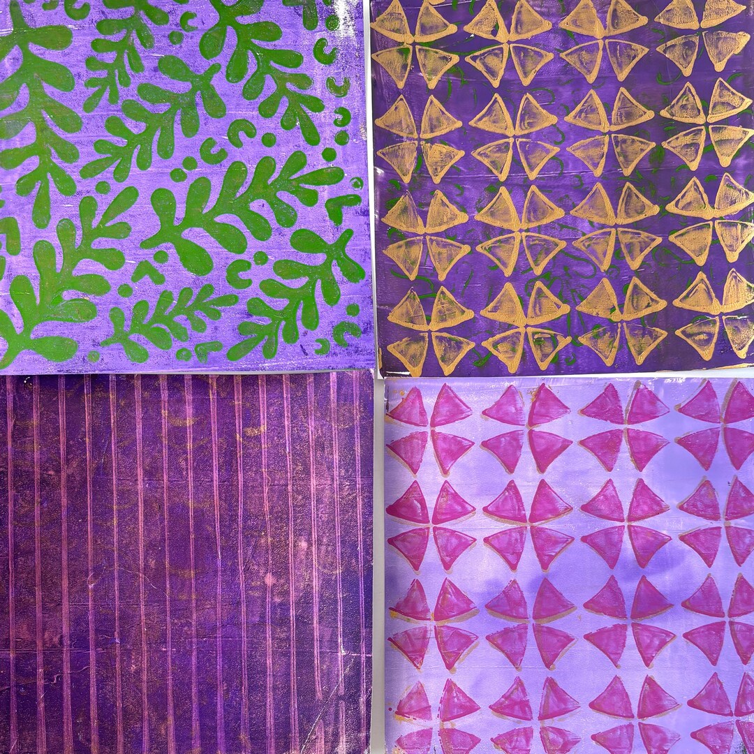 Hand Painted Collage Sheets, Card Making, Ephemera Paper, Fodder Paper ...