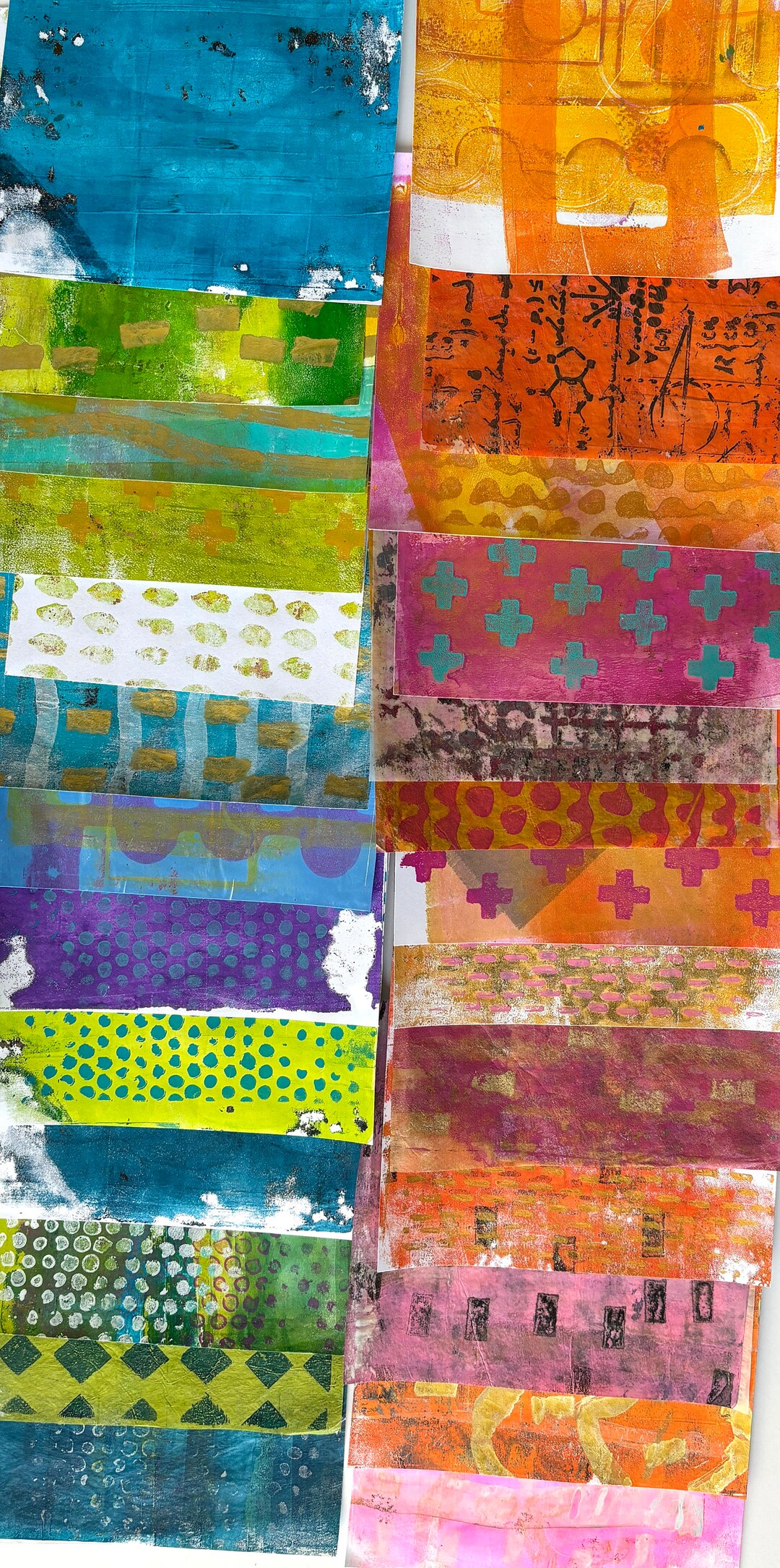 Hand Painted Collage Papers, Mixed Media Collage Paper, Junk Journals ...