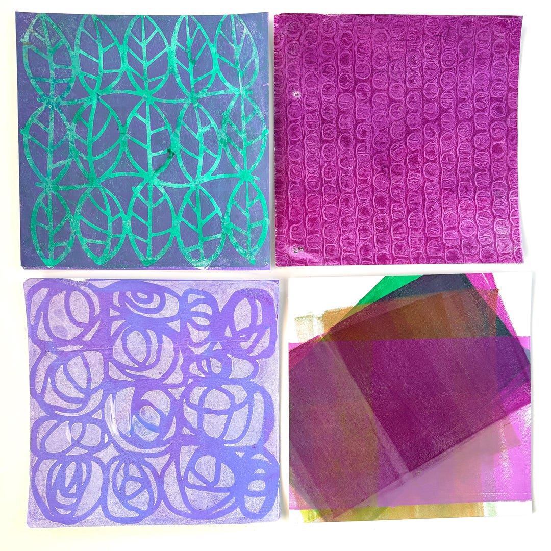 Hand Painted Collage Sheets, Collage Sheets, Mixed Media Collage, Card ...