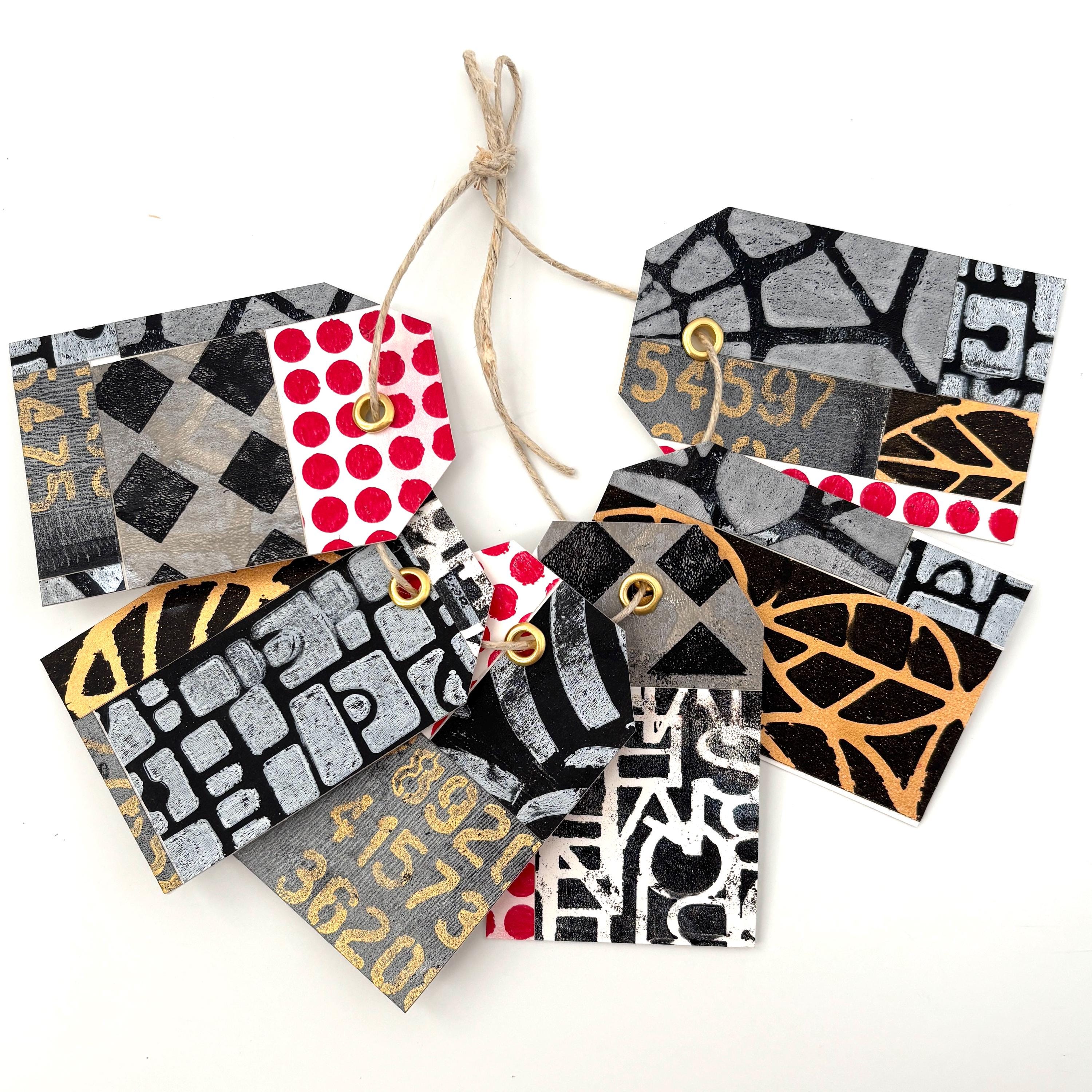 Hand Painted Gift Tags, Mixed Media Art, Set of 6 - Etsy