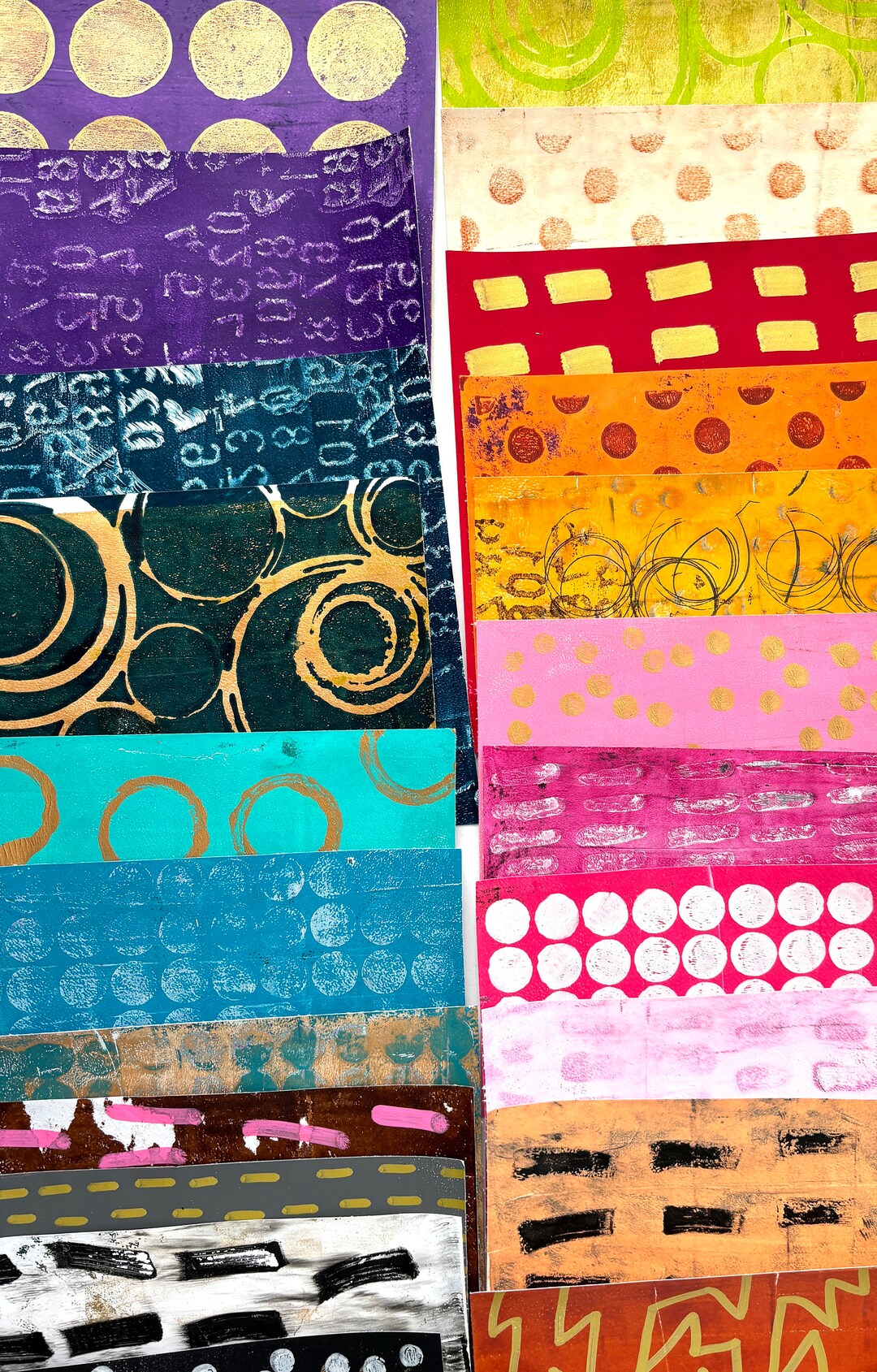 Hand Painted Collage Sheets, Ephemera, Scrapbooking, Art Journal, Junk ...