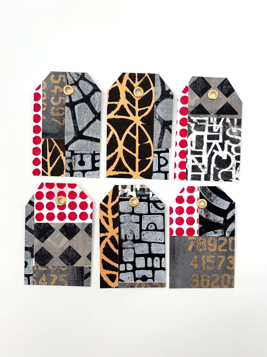 Hand Painted Gift Tags, Mixed Media Art, Set of 6 - Etsy