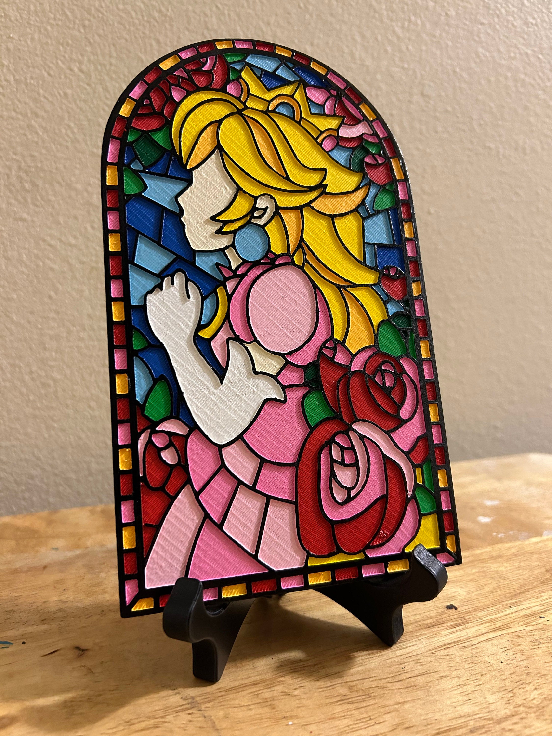 3D Printed plastic PLA Filament and Hand Painted Princess Peach Mural ...