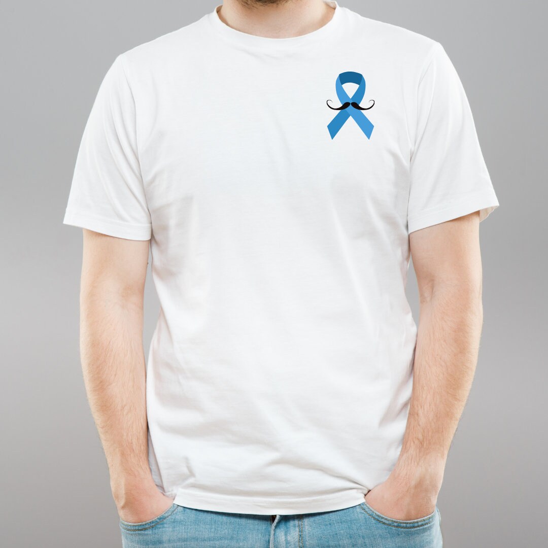 Movember Blue Ribbon Moustache T-shirt - Etsy