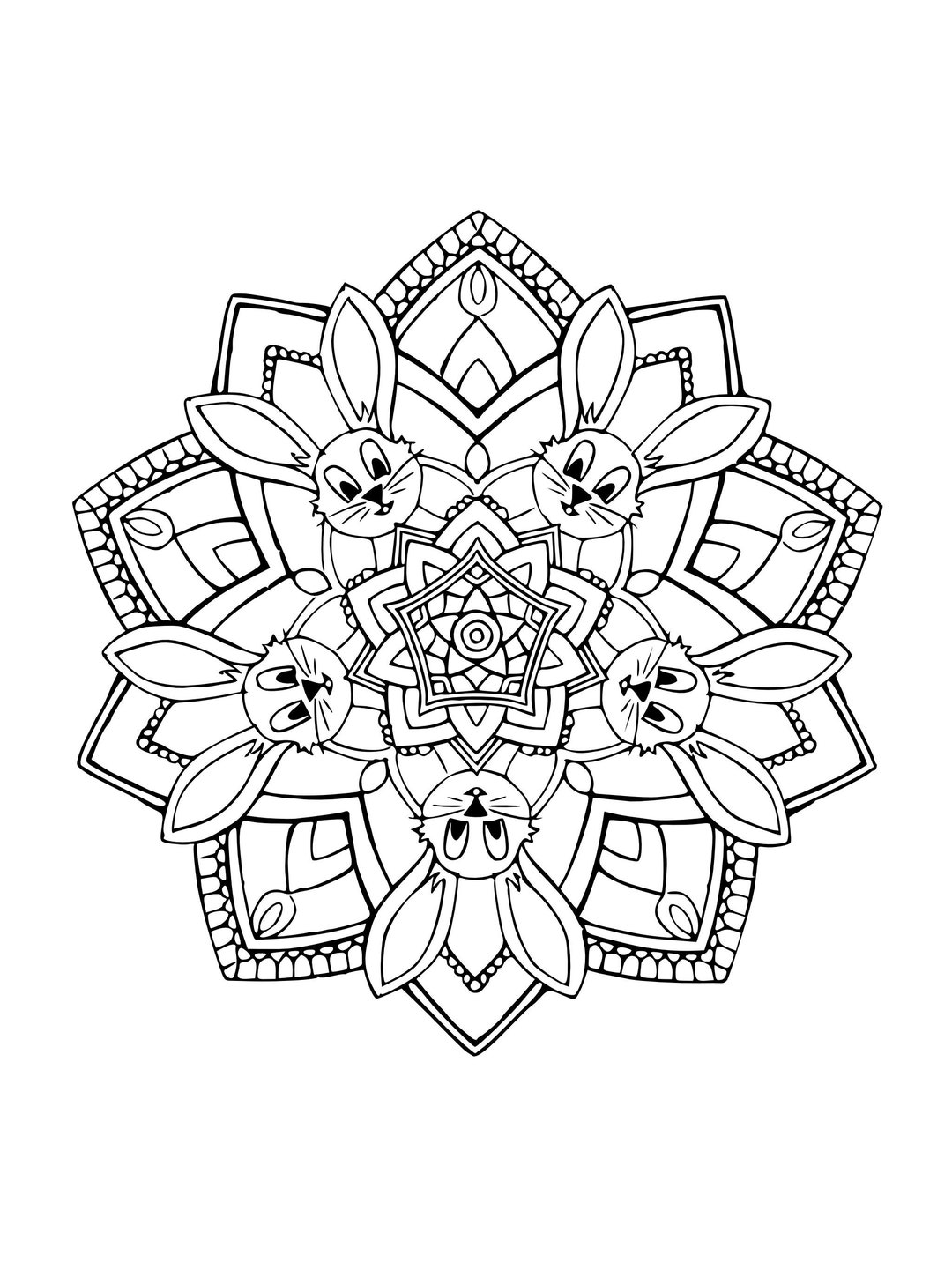 Easter Tranquility: Adult Mandala Coloring Sheet 3 Relaxation ...