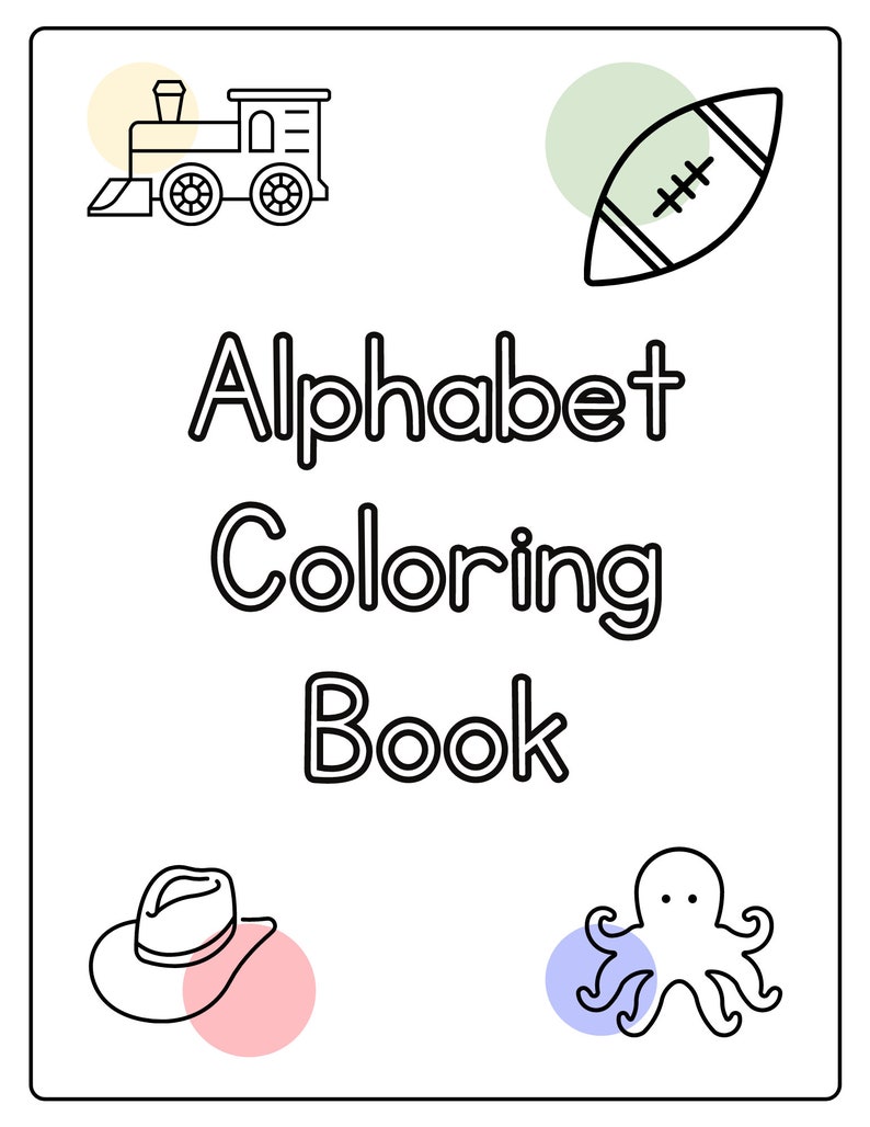 Alphabet Coloring Book A to Z Coloring Book Writing Coloring - Etsy