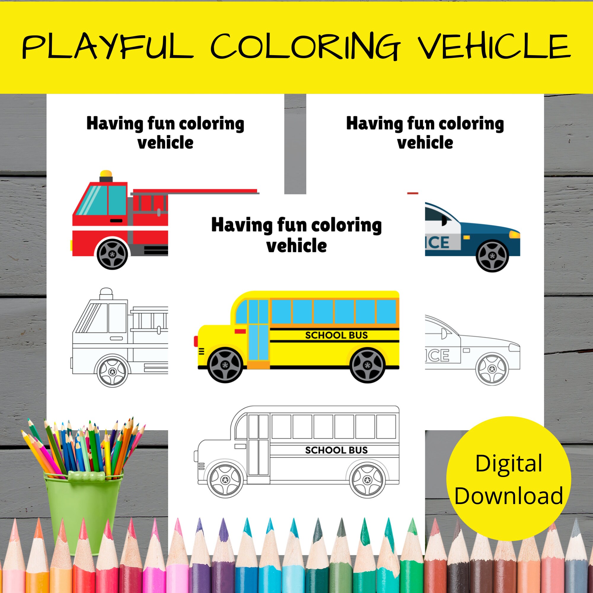 Zoomin' Zone: Fun Vehicle Coloring Pages Printable Coloring Pages for ...