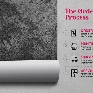 Black Grunge Cement Wallpaper Peel and Stick Textured Concrete Dark ...