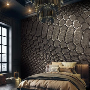 Snake Skin Texture Wallpaper, Modern Peel and Stick Wall Mural, Self ...