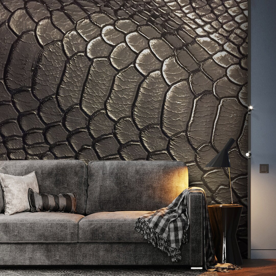 Snake Skin Texture Wallpaper, Modern Peel and Stick Wall Mural, Self ...